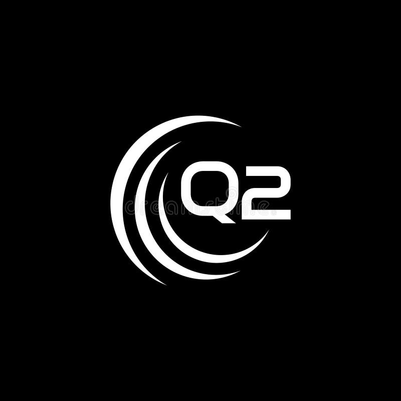 Q2 Letter Logo Design on Black Background.Q2 Creative Initials Letter ...