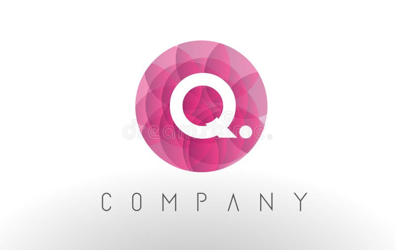 Q Letter Logo Design with Circular Purple Pattern. Stock Vector ...