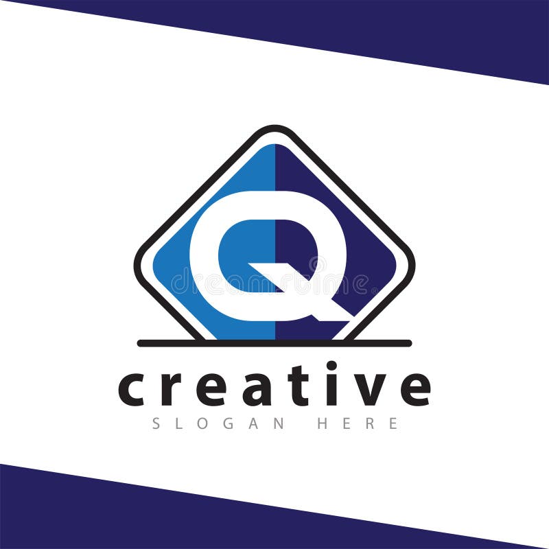 Q Letter with Plaque Square Logo Icon Vector Template Stock Vector ...