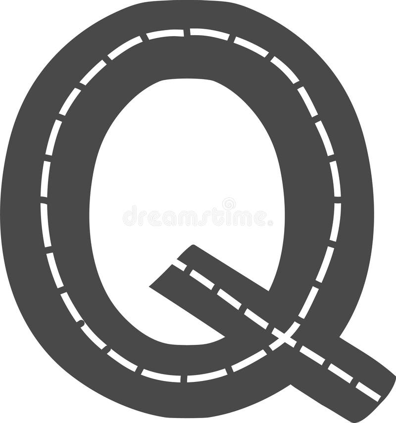 Q Letter Road Alphabet Kids Stock Illustration - Illustration of sign ...