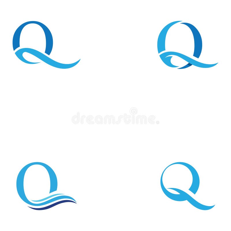 Q Letter Water Wave Logo Vector Stock Vector - Illustration of circle ...