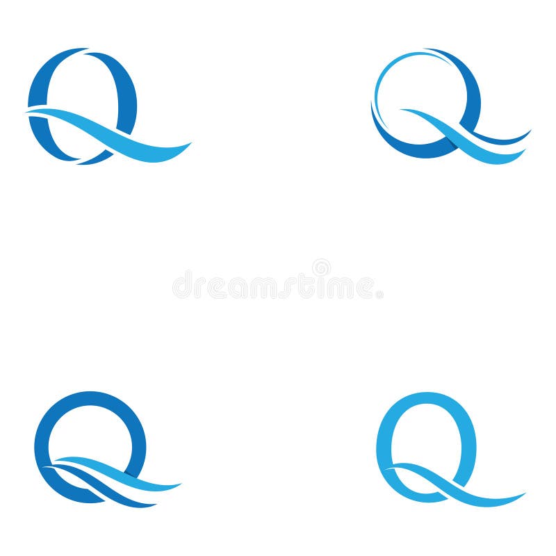 Q Letter Water Wave Logo Vector Stock Vector - Illustration of liquid ...