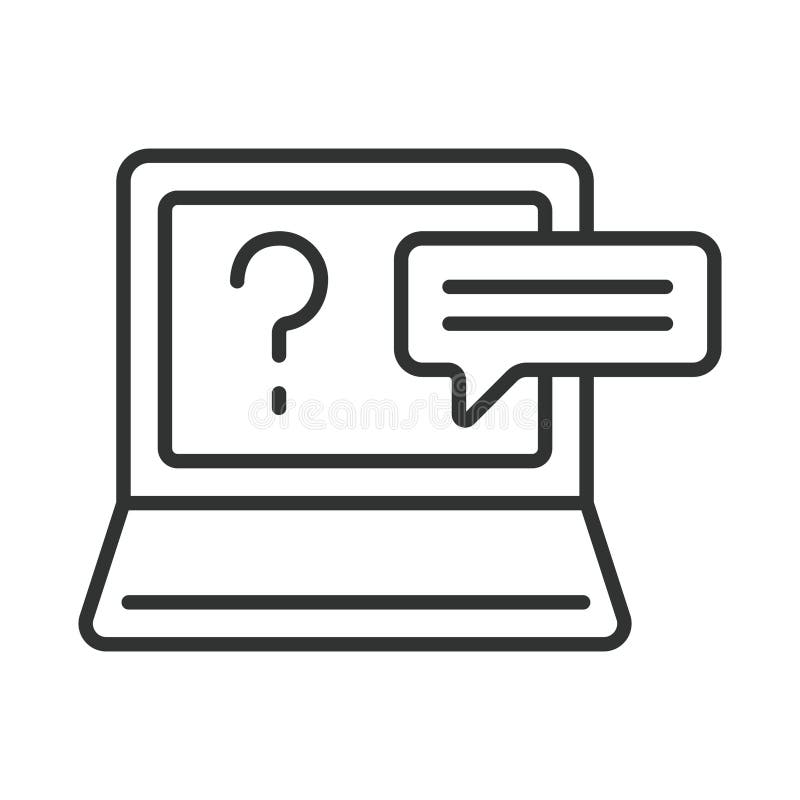 Q and a Session, Icon in Line Design. Q and a Session, Questions ...