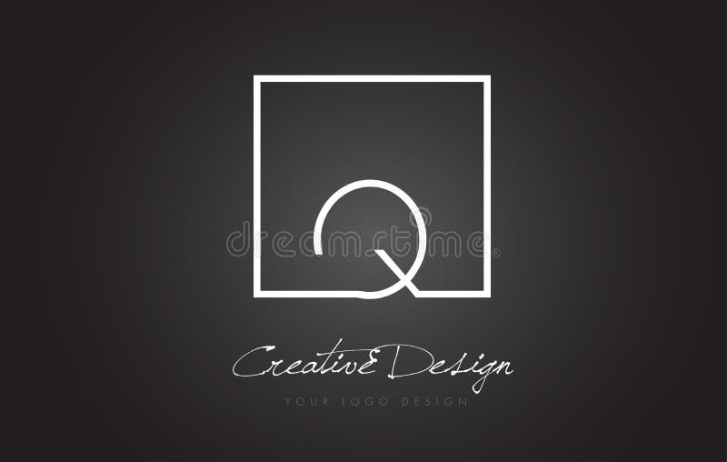 Q Square Frame Letter Logo Design with Black and White Colors. Stock ...