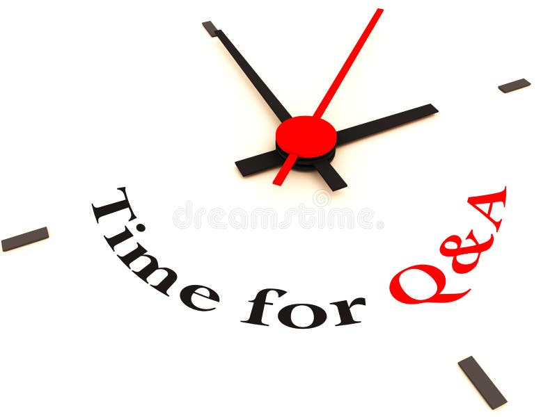 Q&a time on clock stock illustration. Illustration of exercise - 24753043