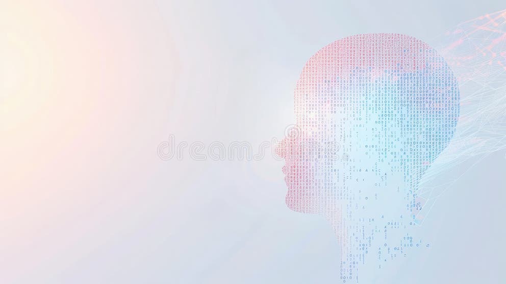 QA Engineer S Head in Minimalistic Outline with Flowing Binary Code, Copyspace Provided Stock ...