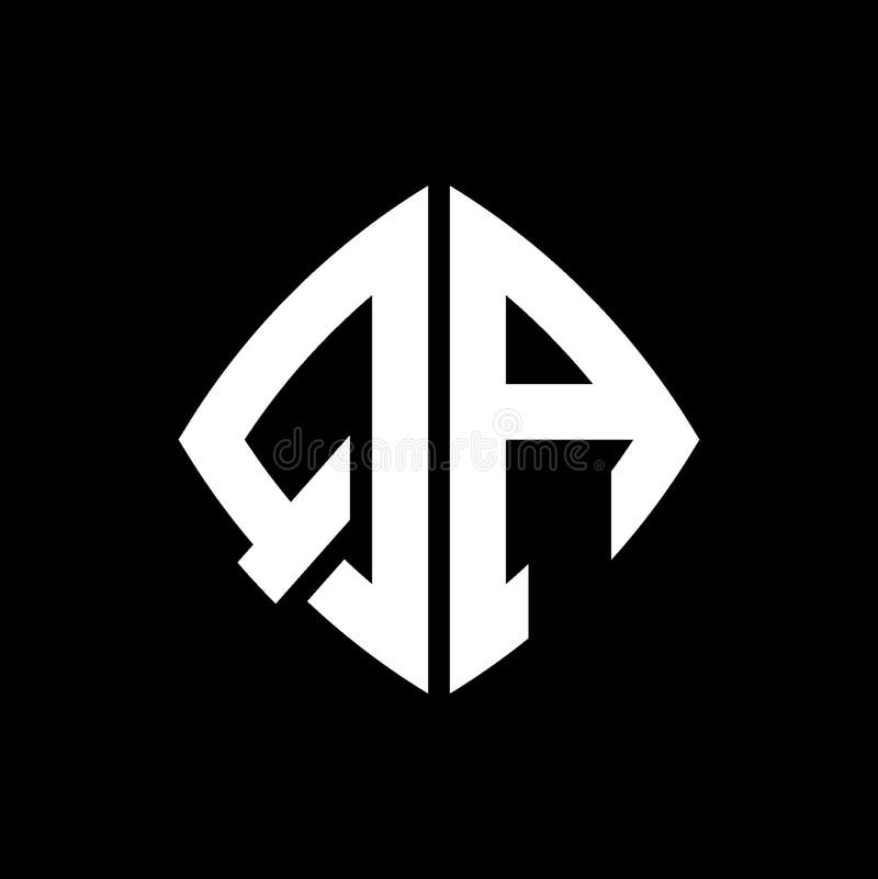 QA Geometric Monogram Logo Curved Square Style Stock Illustration ...