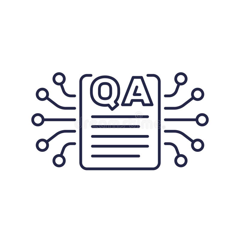 QA Icon, Quality Assurance Line Vector Stock Vector - Illustration of ...