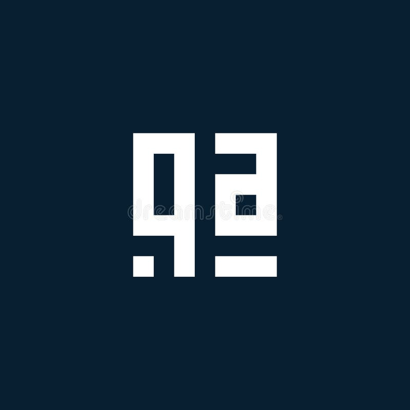 QA Initial Monogram Logo with Geometric Style Stock Illustration ...