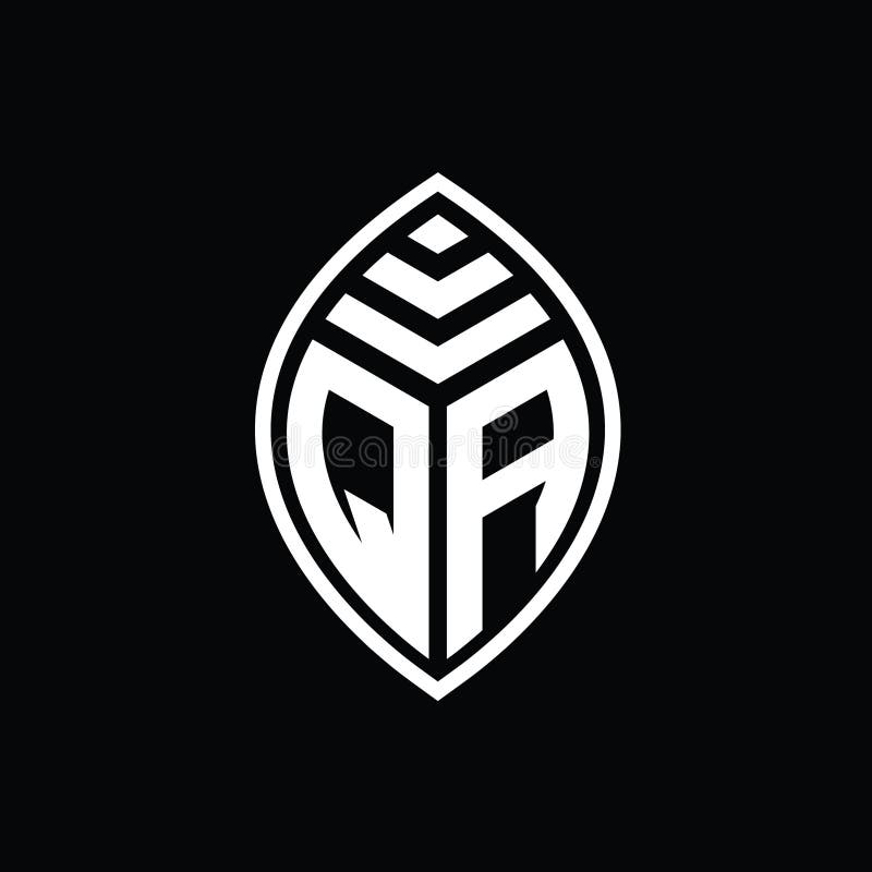QA Logo Monogram Leaf Shape Isolated Outline Design Template Stock ...