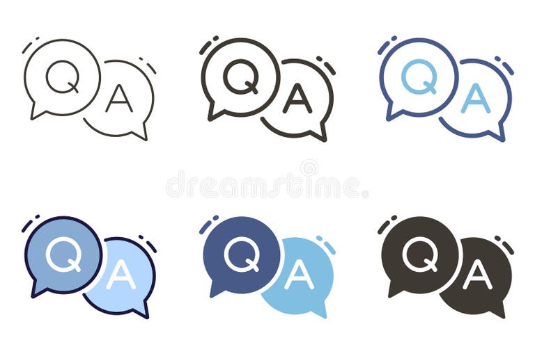 QA Question and Answer Speech Bubbles Icon. Vector Graphic Elements for ...