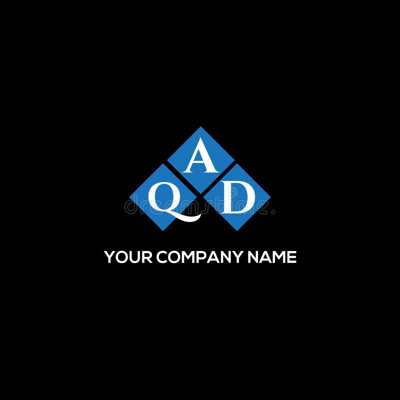 QAD Letter Logo Design on BLACK Background. QAD Creative Initials ...