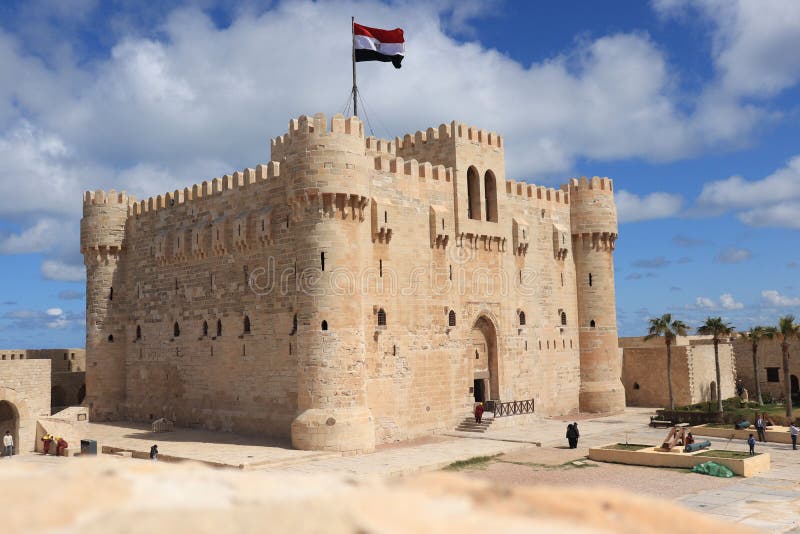 Qaitbay Citadel in Alexandria Egypt Stock Photo - Image of exterior ...