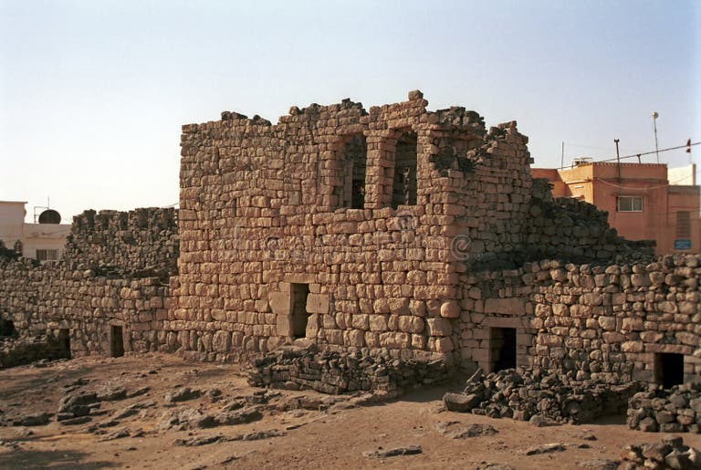 Qasr Al-Azraq - Medieval Fort, Azraq, Jordan Stock Image - Image of ...