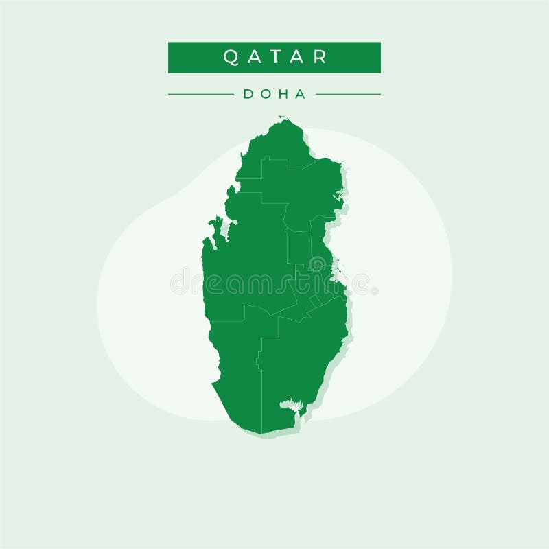 Vector Illustration Vector of Qatar Map Asia Stock Vector ...