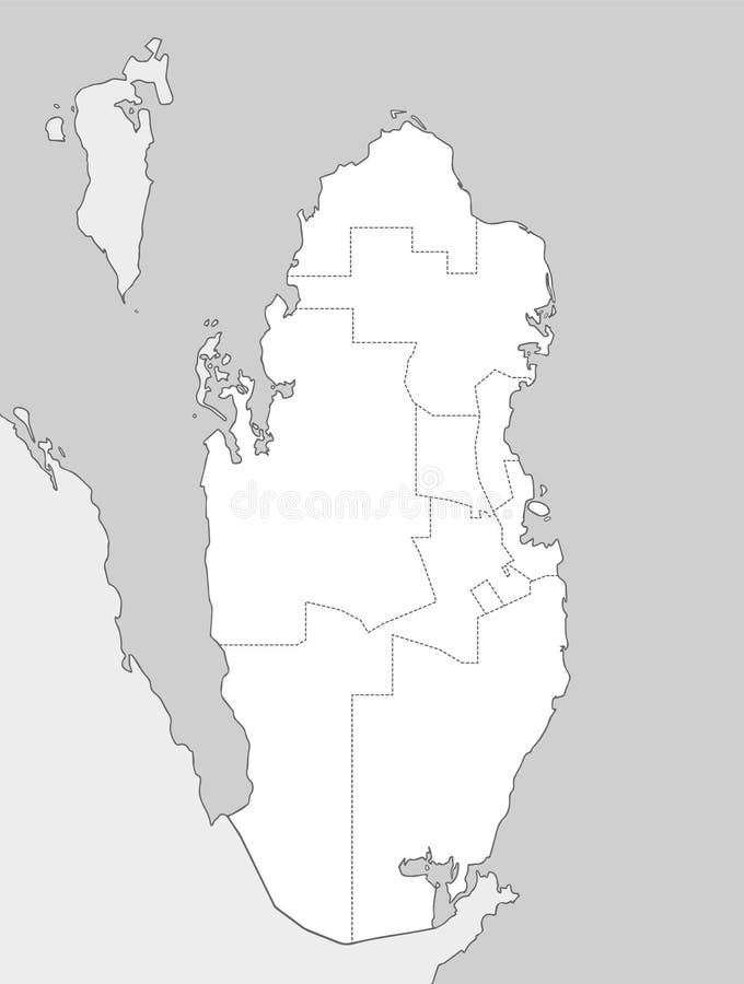 Qatar Administrative Divisions Map Illustration No Text Stock Vector ...