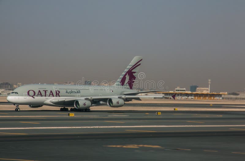 Qatar Airways Plane at Doha Airport Editorial Stock Image - Image of ...