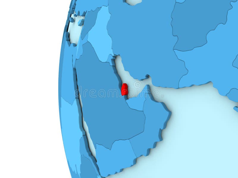 Qatar on blue globe stock illustration. Illustration of qatar - 86703910