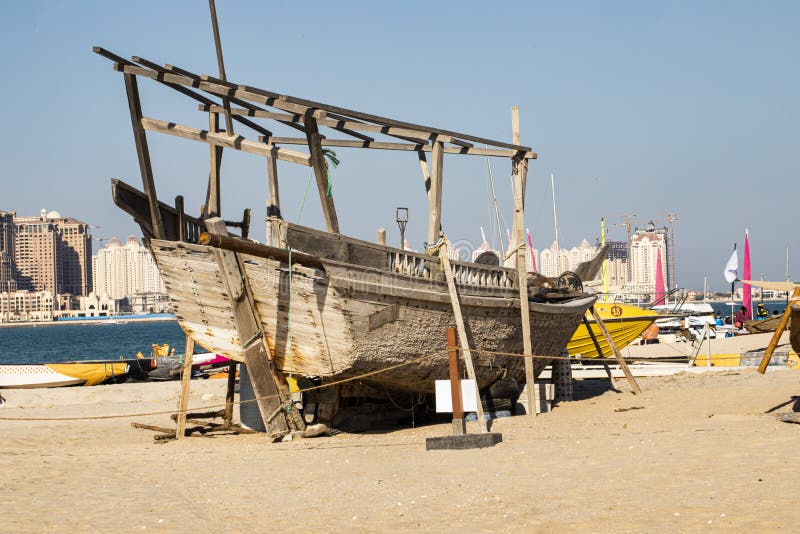 Qatar Boad in the Beach Sea in Katara Editorial Photography - Image of ...