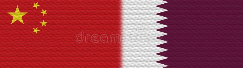 Qatar and China Chinese Fabric Texture Flag Stock Illustration ...