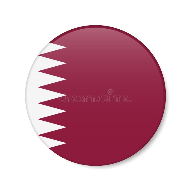 Qatar Circle Button Icon. Qatari Round Badge Flag. 3D Realistic ...