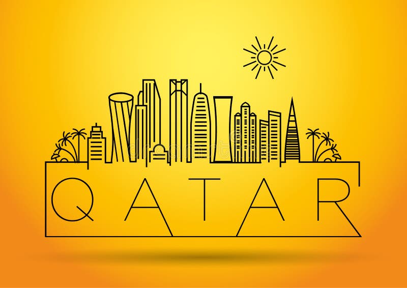 Qatar Typography Design With Building Letters Stock Vector ...
