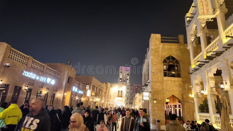Qatar Doha 8 February 2025 Night Scene in Doha, Qatar Stock Video ...