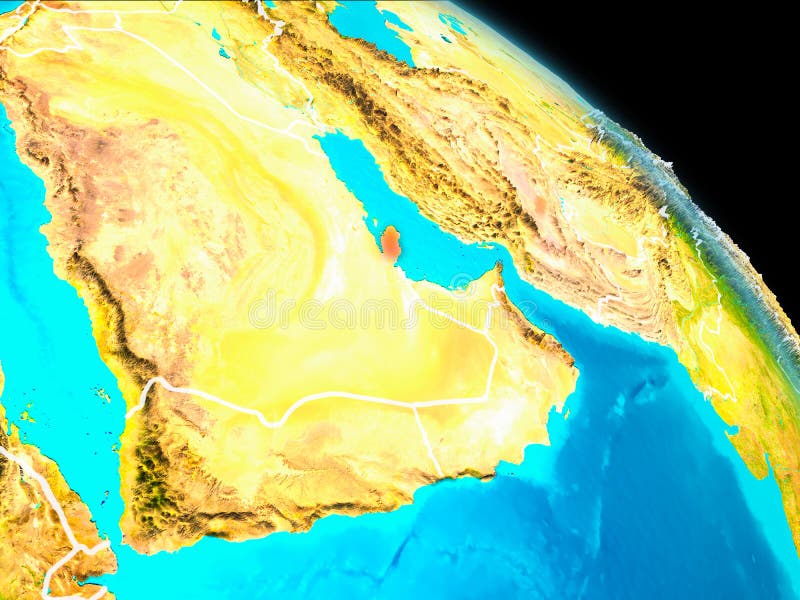 Qatar on Earth stock illustration. Illustration of qatar - 112146964