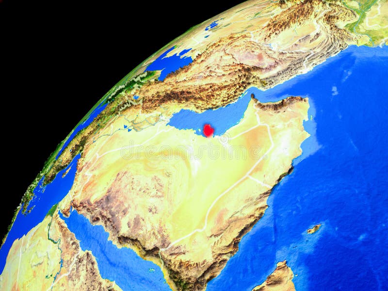 Qatar on Earth from space stock photo. Image of earth - 135207564