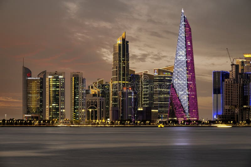 Qatar Energy Building Doha Skyline Qatar Editorial Stock Image - Image ...