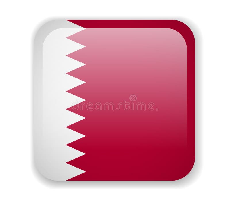 Qatar Flag Bright Square Icon on a White Background Stock Illustration ...