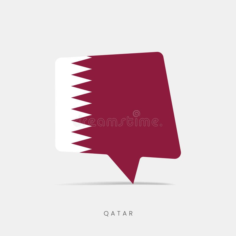 Qatar Flag Bubble Chat Icon Stock Vector - Illustration of east ...