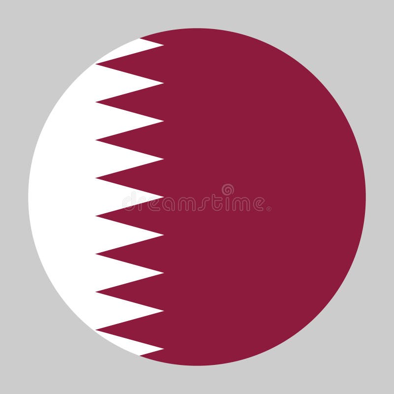 Qatar Flag, Circle Frame, Round Icon Stock Vector - Illustration of ...