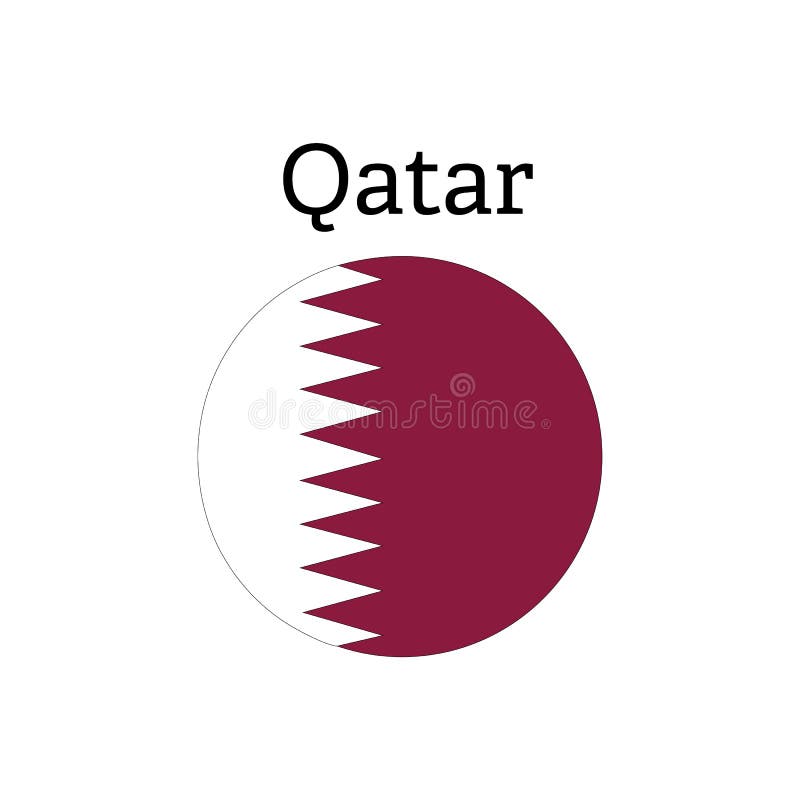 Qatar flag icon stock illustration. Illustration of circle - 93687657