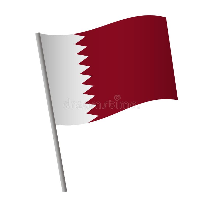 Qatar flag icon stock illustration. Illustration of flag - 136486797