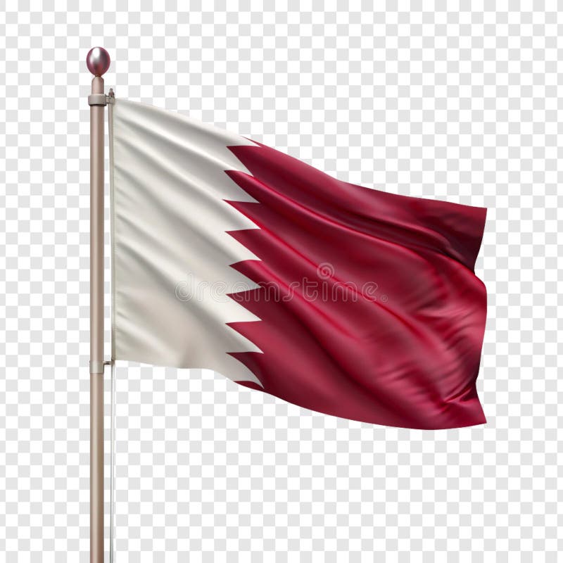 Qatar Flag Transparent Background Stock Illustration - Illustration of ...