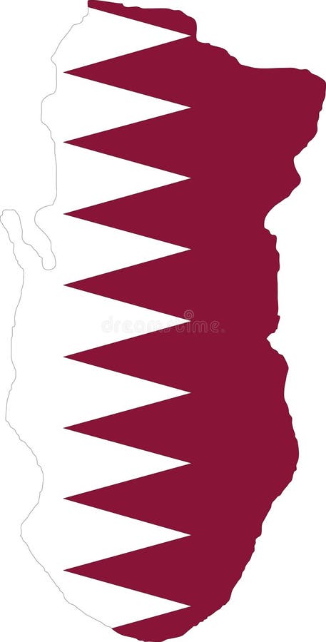 Qatar Flag in Map, Qatar Map with Flag, Map of Qatar, Map with Flag ...