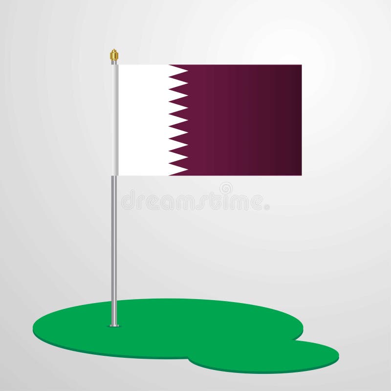 Qatar Flag Pole stock vector. Illustration of waving - 131368881