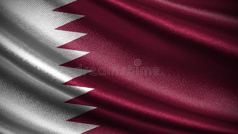 Qatar Flag with Realistic Silky Wave Texture Stock Illustration ...