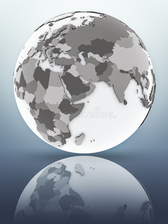 Qatar on globe stock illustration. Illustration of globe - 124203416