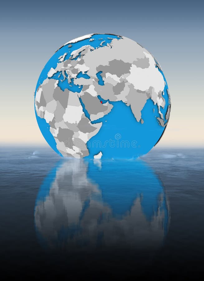 Qatar on globe stock illustration. Illustration of borders - 78684657