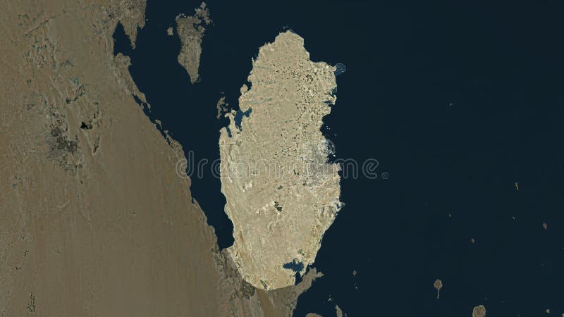 Qatar Highlighted. High-res Satellite Stock Illustration - Illustration ...
