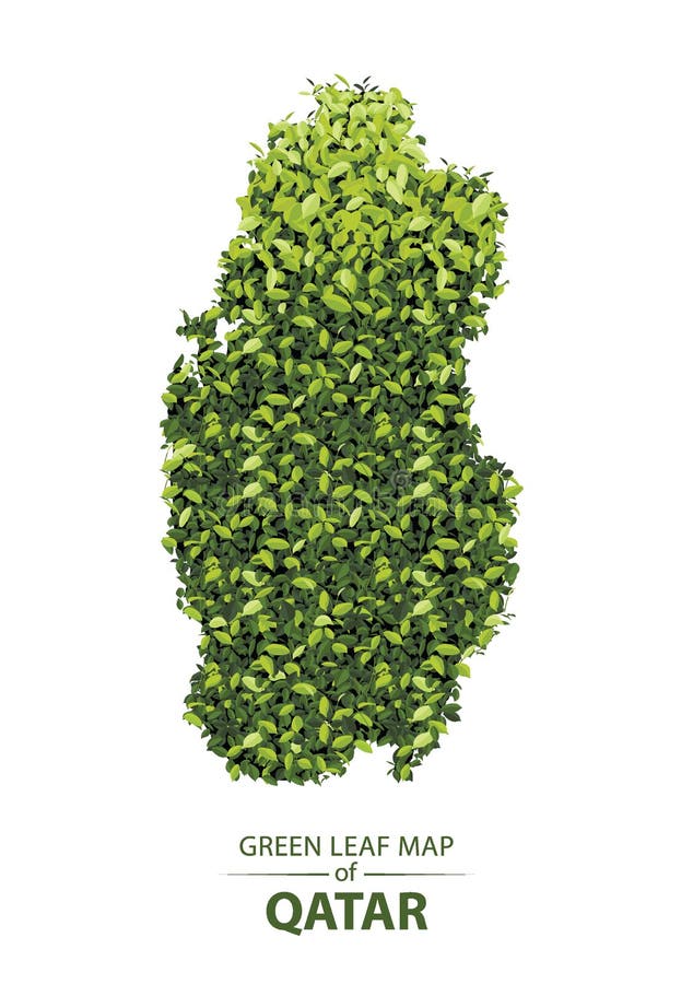 Green Qatar Map with Lines of Municipalities or Divisions on Light ...