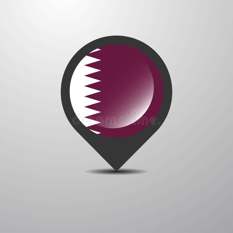 Qatar Map Pin stock vector. Illustration of united, design - 131128697