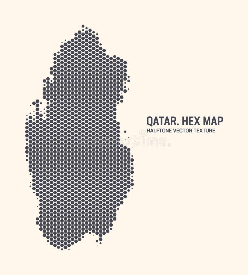 Qatar Map Vector Hexagonal Half Tone Pattern Isolated on Light ...