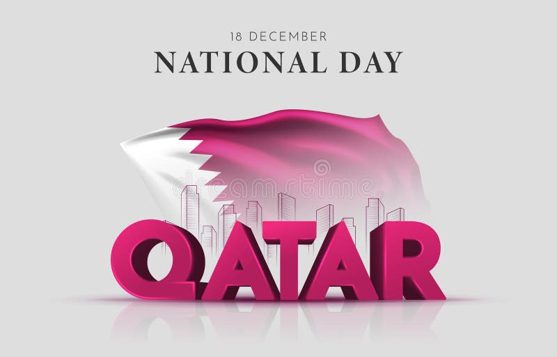18th December Qatar National Day Background Illustration Design Stock ...