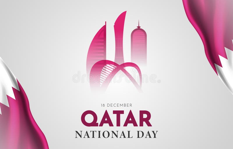 18th December Qatar National Day Background Illustration Design Stock ...