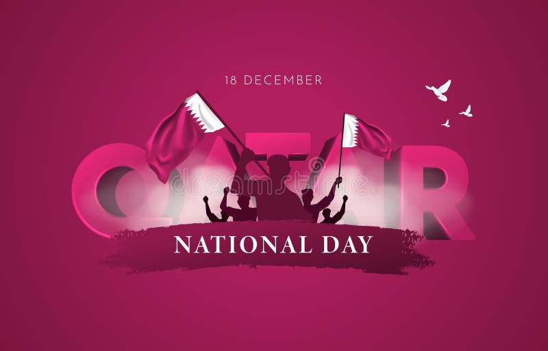 18th December Qatar National Day Background Illustration Design Stock ...