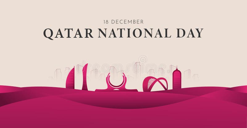 Qatar National Day Design Illustration Vector Background Stock Vector ...