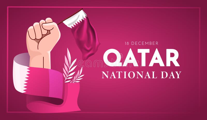 Qatar National Day Design Illustration Vector Background Stock Vector ...